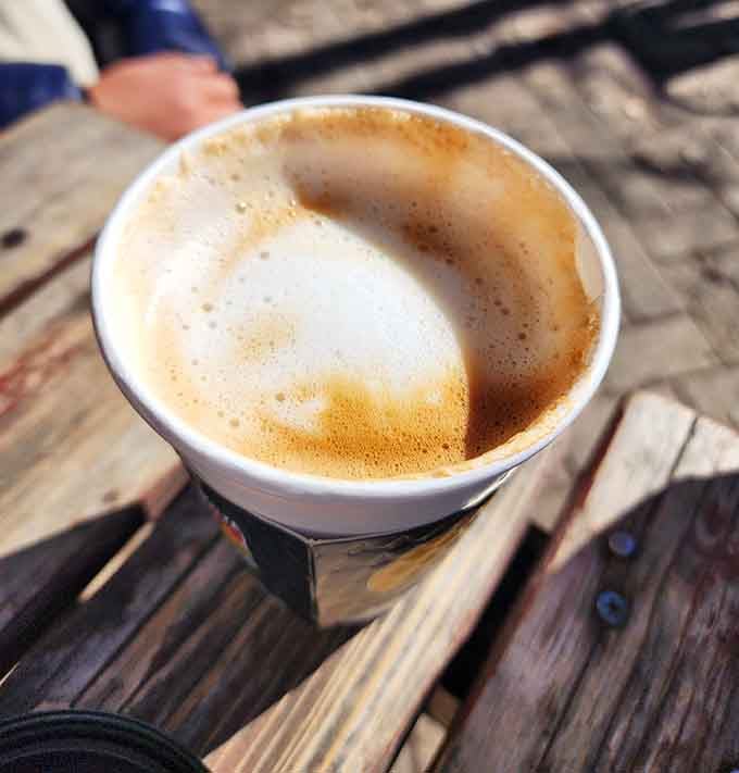 When your cappuccino foam looks this good, you almost feel guilty drinking it. Almost, but not quite.