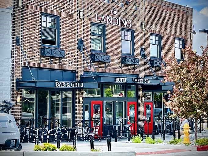 The Landing's brick facade and waterfront location make it the kind of place where memories happen naturally.