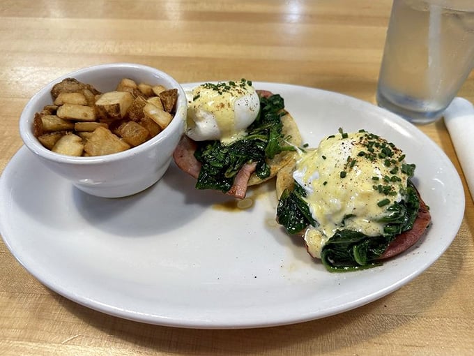 Eggs Benedict gets a Mexican makeover with spinach and hollandaise that'll make you rethink brunch forever.