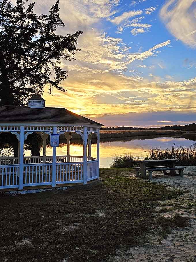 Corbin City Park's gazebo overlooks water views that make you wonder why you ever needed cable television.