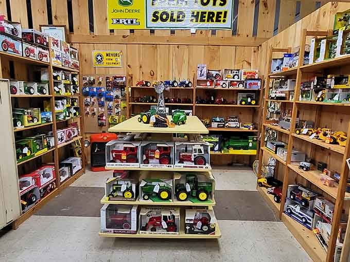 John Deere dreams come true in miniature form, perfect for collectors or aspiring farmers alike.