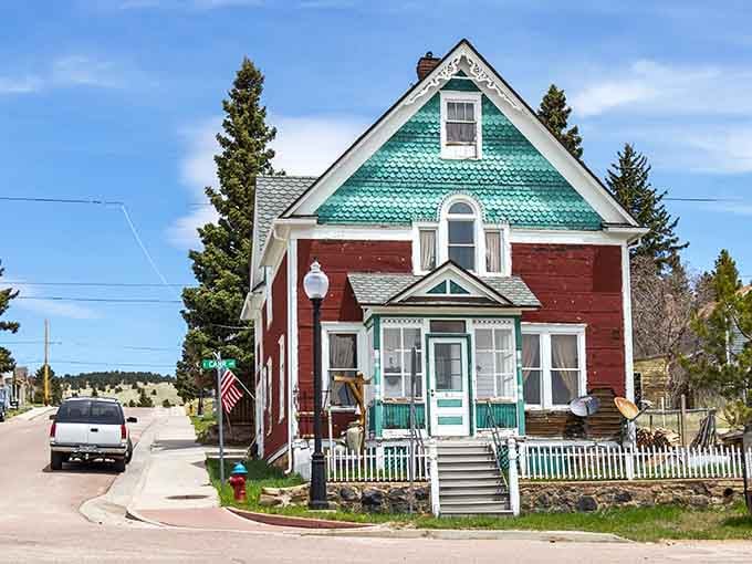 This painted Victorian lady stands as proof that mining towns had style, even when nobody had running water.