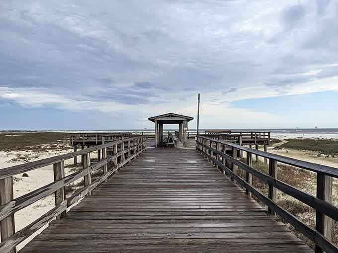 This boardwalk stretches toward tranquility, inviting you to leave your troubles on the mainland.