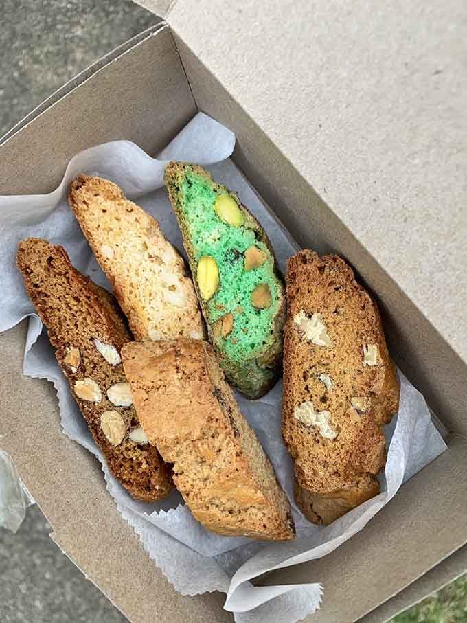 Biscotti in glorious variety, perfect for dunking in coffee while pretending you're sophisticated and not just really hungry.