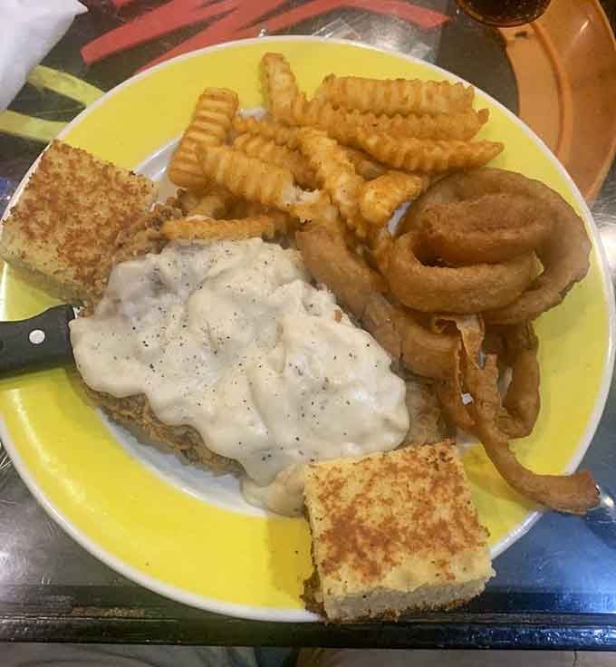 Chicken fried steak with gravy that generous deserves its own thank-you note and possibly a standing ovation from your taste buds.