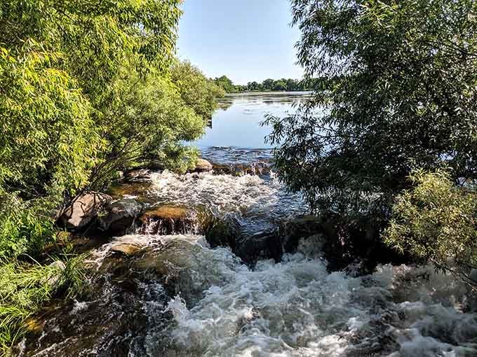 Rapids rushing over ancient rocks create the kind of soundtrack that makes you forget your phone exists.