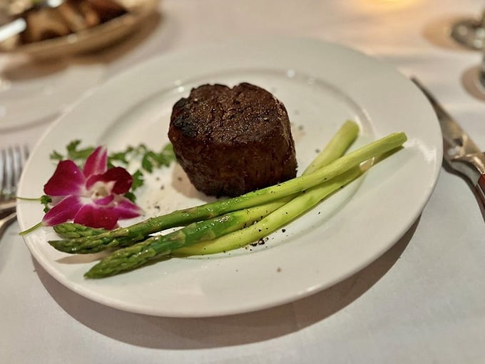 That filet mignon sits there looking tender enough to cut with a whisper and a polite request.