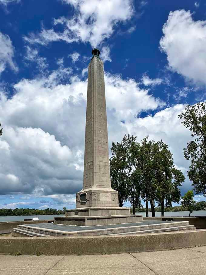 Perry's Monument towers over the waterfront, silently reminding visitors that Erie literally changed American history here.