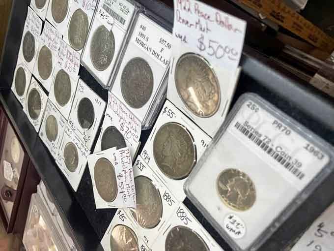 Morgan dollars and Mercury dimes waiting to make some collector's entire month worthwhile.