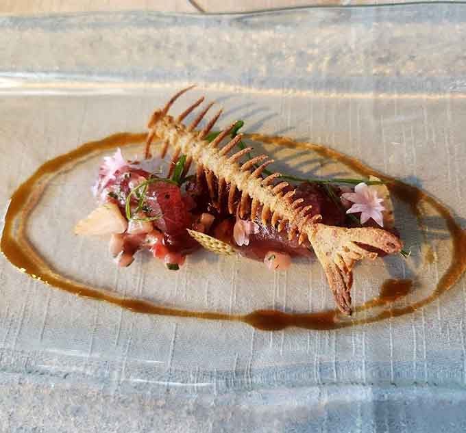 Fish bones never looked this elegant, proving presentation can be as memorable as flavor itself.