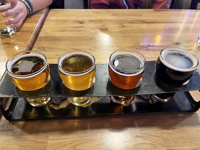 Four different beers, four different experiences, and potentially four different opportunities to spot something unexplained in the background.