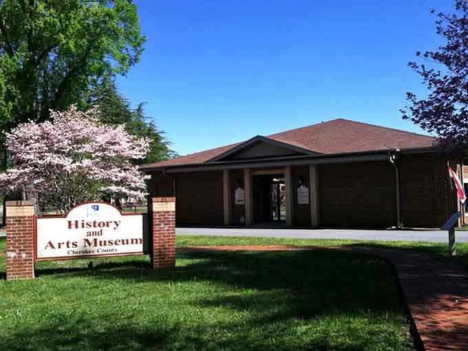 Spring blooms frame this treasure trove of Cherokee County history housed in a beautifully repurposed Carnegie Library building.