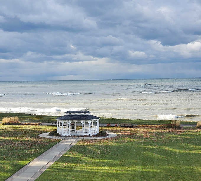When storm clouds part and waves roll in, this gazebo becomes the most dramatic front-row seat imaginable.
