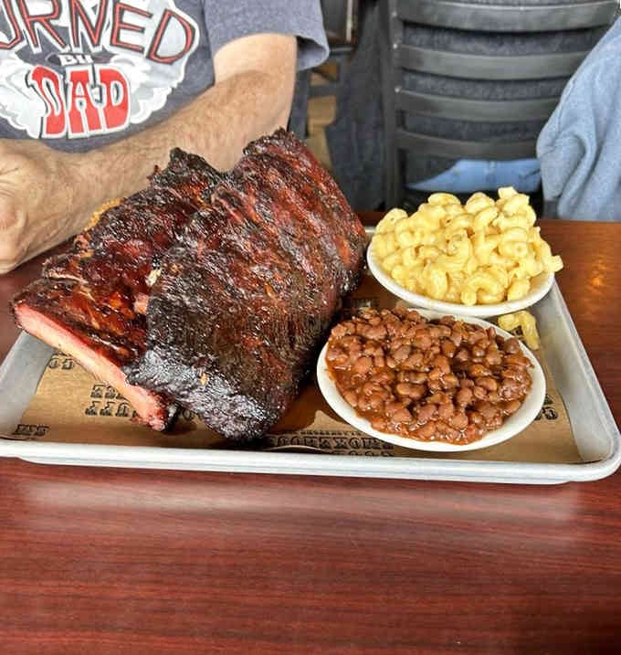 When ribs meet mac and cheese and baked beans, it's basically the Avengers of comfort food.