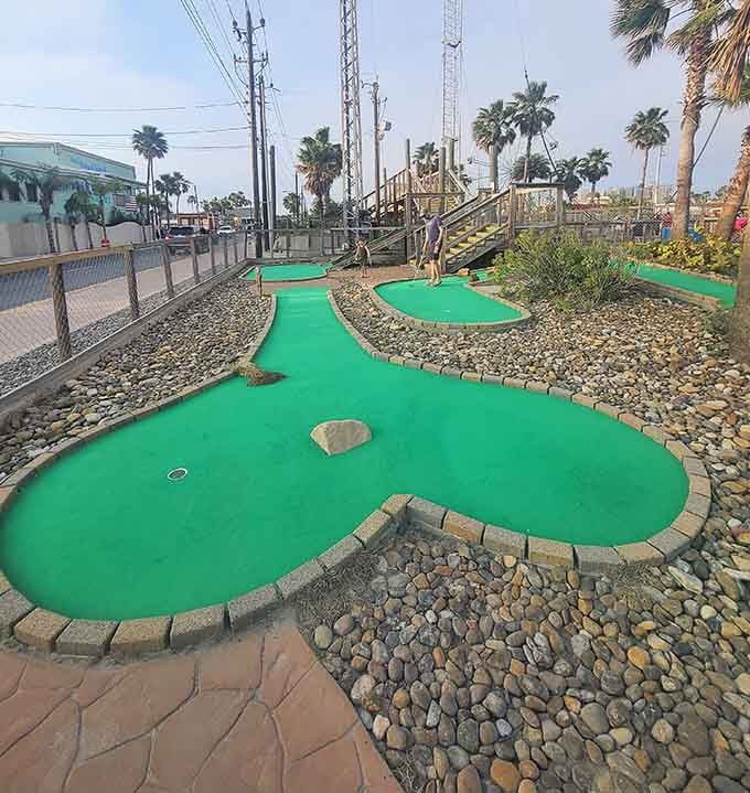 Mini golf where the tropical landscaping makes you forget you're competing&mdash;until someone sinks that impossible shot.