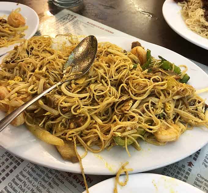 Singapore noodles this good should require a passport, but thankfully they're just a subway ride away.
