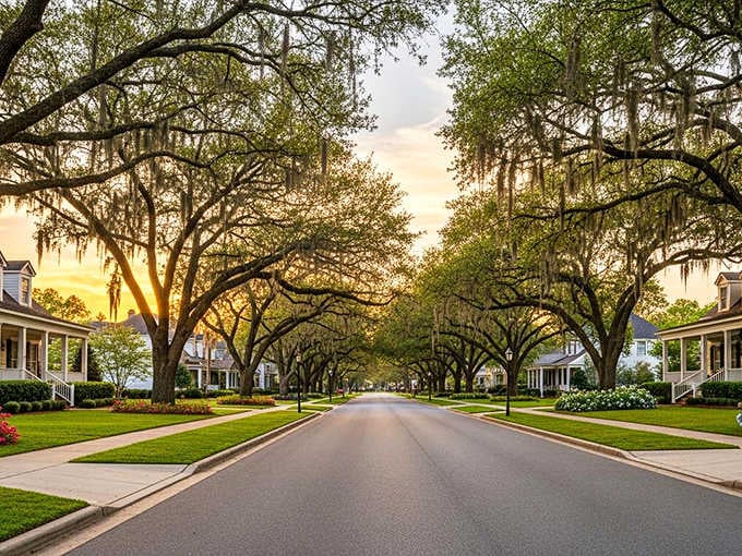 Tree-lined streets like this remind you that shade and beauty don't require a designer's touch, just time.