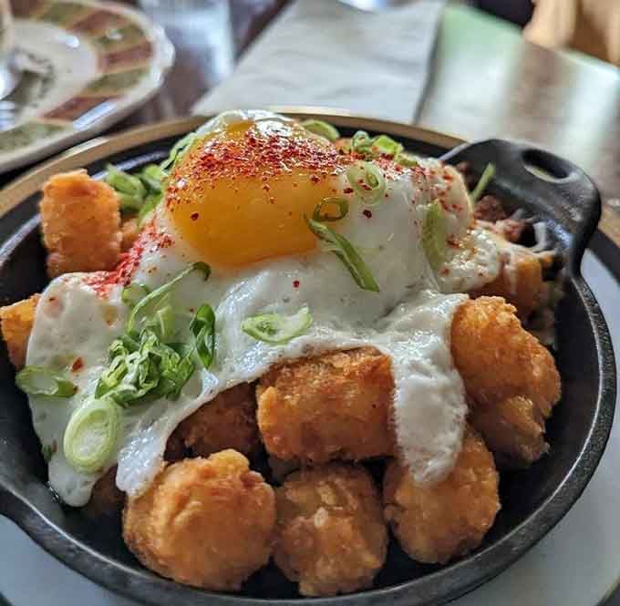 Loaded tots crowned with an egg so picture-perfect you'll hesitate before breaking that yolk.