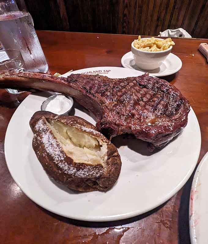That tomahawk steak is bigger than most people's dinner plans for the entire week, and yes, it's glorious.