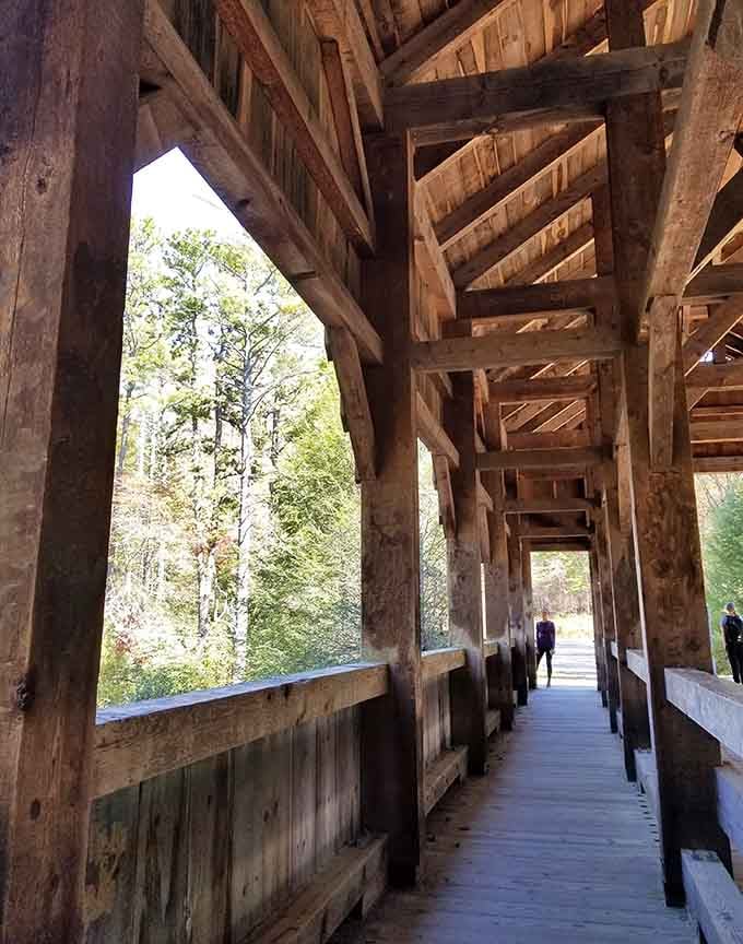 Step inside and you're walking through a tunnel of time, where every timber tells its own story.