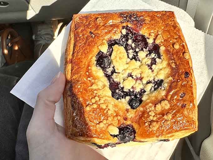 Buttery puff pastry meets jammy blueberries in this Danish that'll make you forget every sad gas station pastry you've ever eaten.