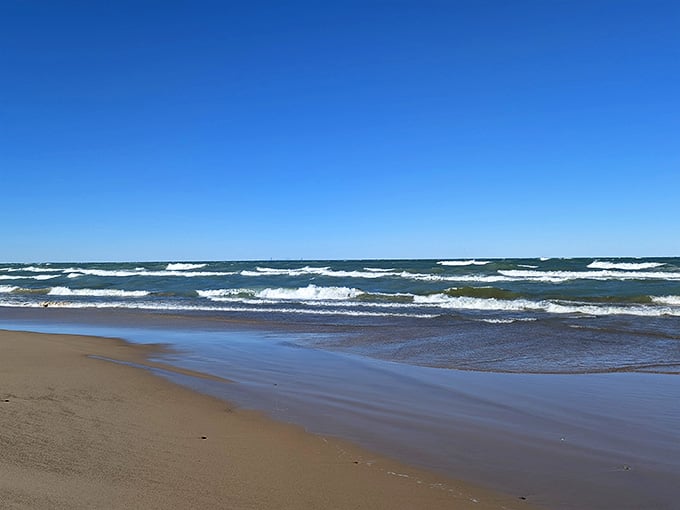 Waves rolling in like they've got somewhere important to be, creating nature's perfect soundtrack.