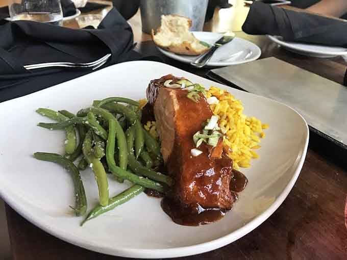 Salmon glazed to perfection, because sometimes fish deserves the same respect as a good ribeye.