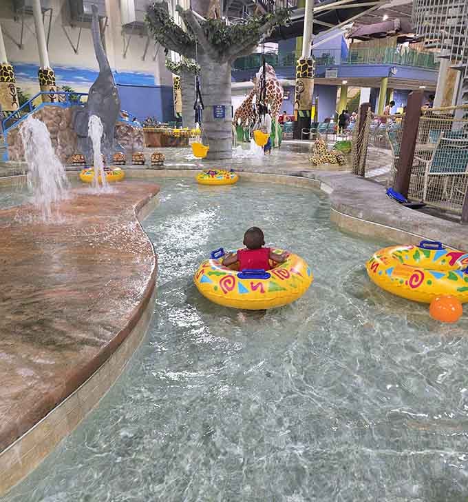 Little ones cruise the lazy river like they're on a Caribbean vacation, minus the sunburn and overpriced resort fees.