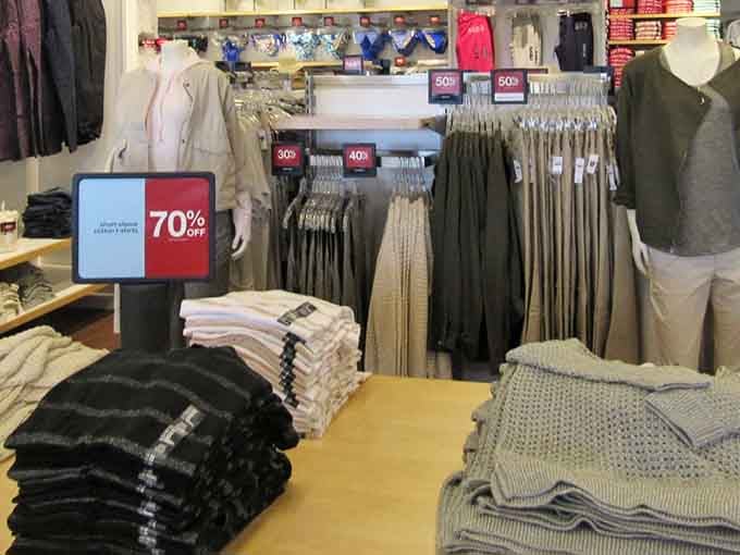 Discount signs that read like love letters to your bank account, with percentages that'll make your heart skip a beat.