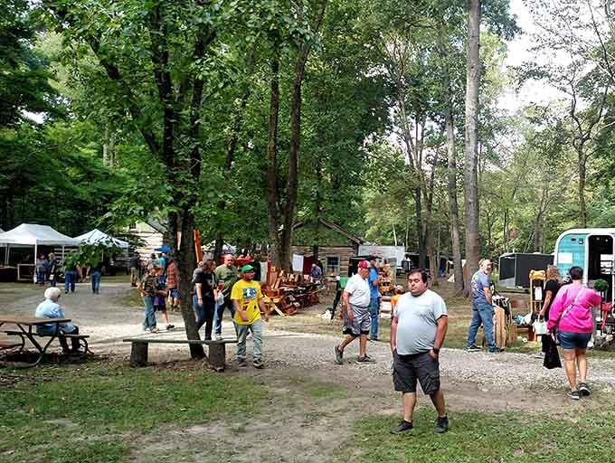 Families exploring together discover how their ancestors lived, creating memories while learning about creating memories without electricity.