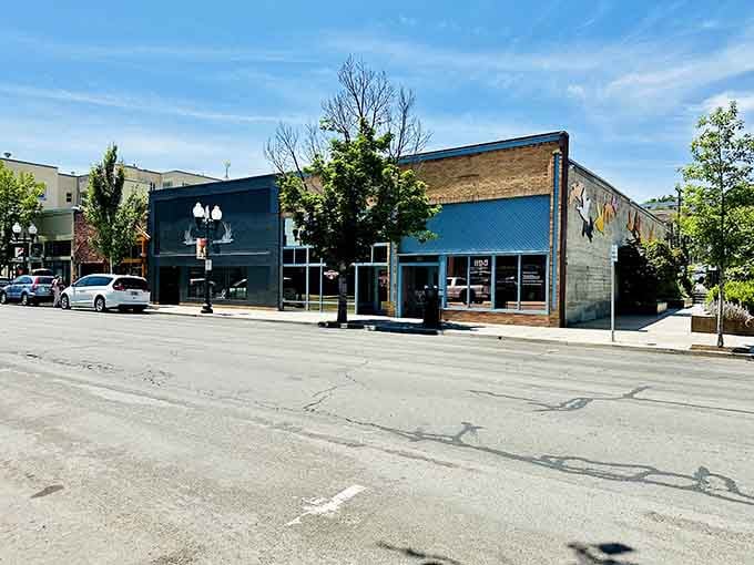 Downtown architecture blends old and new without the pretension, just honest buildings serving honest purposes.