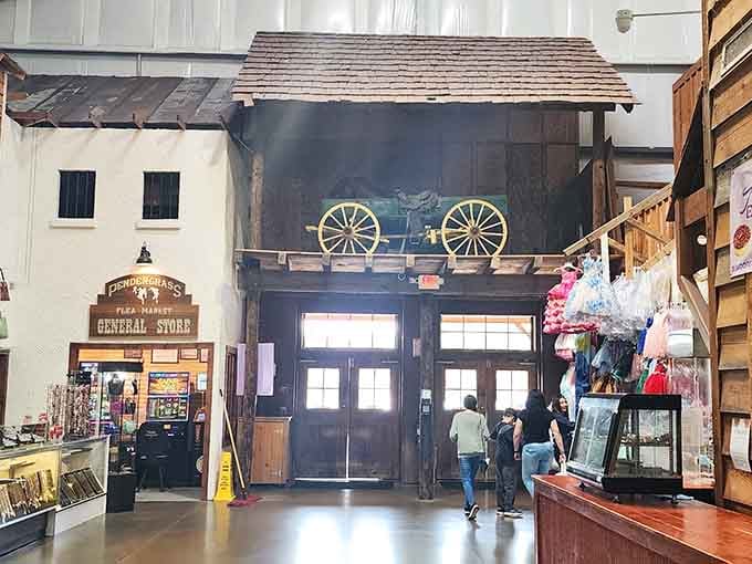 Even the exits look like something from an Old West movie set, proving style matters everywhere here.