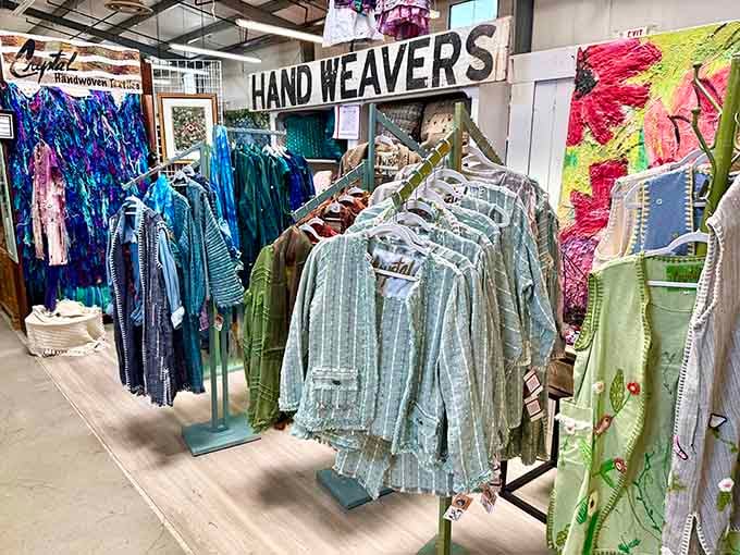 These handwoven garments bring artisan craftsmanship to life, each piece telling its own colorful story through fabric and thread.