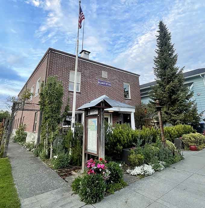 This brick beauty with its flag and flowers shows that even government buildings can have genuine small-town charm.
