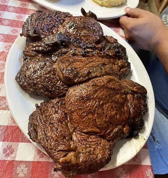 When they say you can order any size steak, they mean it, as this magnificent platter clearly demonstrates.