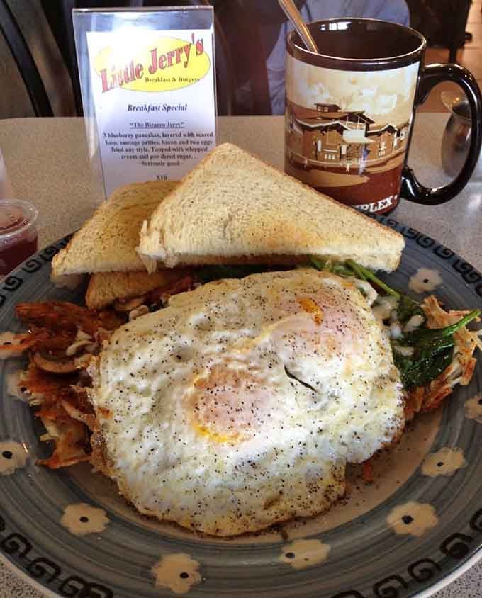 Hash browns with that perfect golden crisp alongside fluffy scrambled eggs is simple breakfast perfection on a plate.