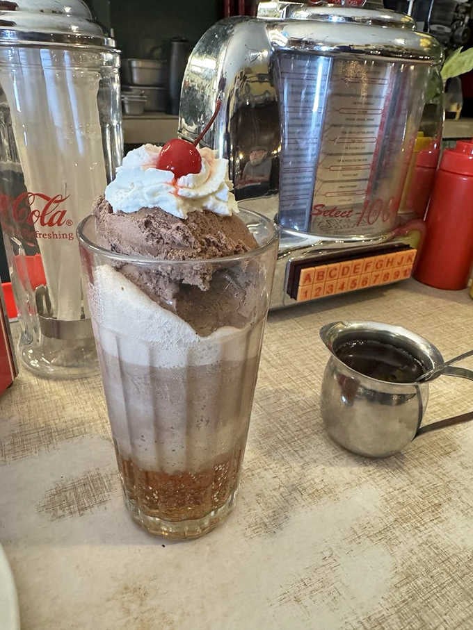 Vintage fountain equipment still churning out happiness, one perfectly crafted soda at a time since Eisenhower was president.