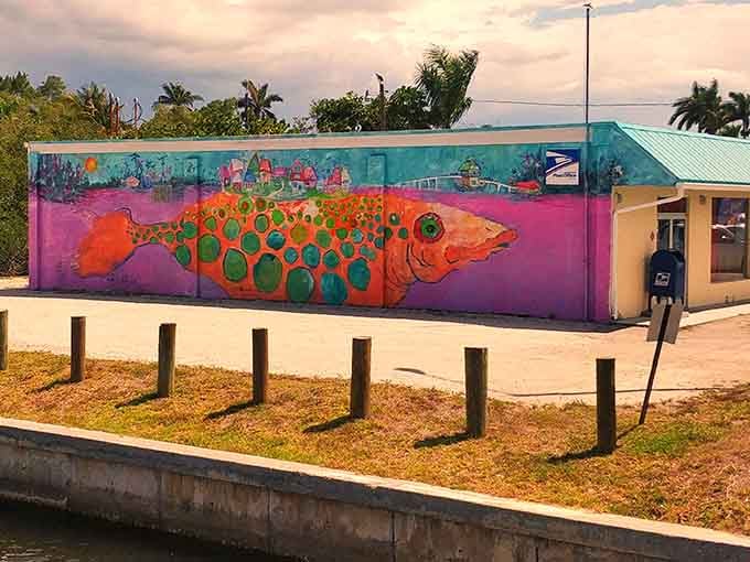 That magnificent fish mural turns a simple wall into a work of art that demands your camera's attention.