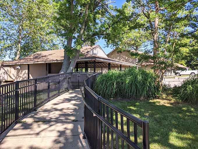 Accessible walkways mean everyone gets to enjoy the waterfront views without obstacle courses or drama involved here.