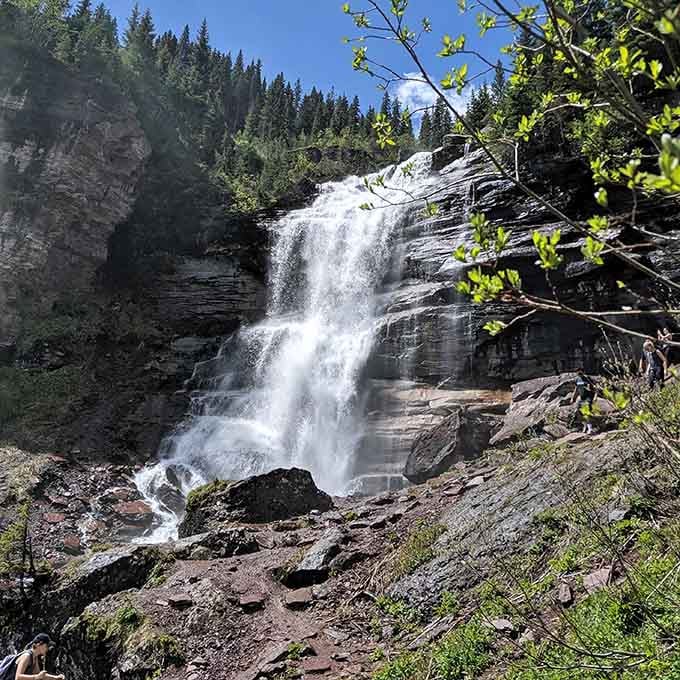 Bear Creek Falls tumbles down like nature's own power shower, minus the questionable water pressure and tiny hotel soap.