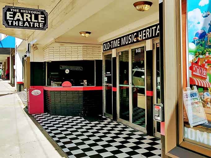The Earle Theatre's marquee still lights up Main Street like it's opening night every single evening.