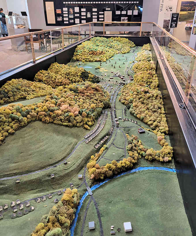 This intricate miniature landscape shows how the Saltville Valley looked when industry and nature coexisted in fascinating harmony.