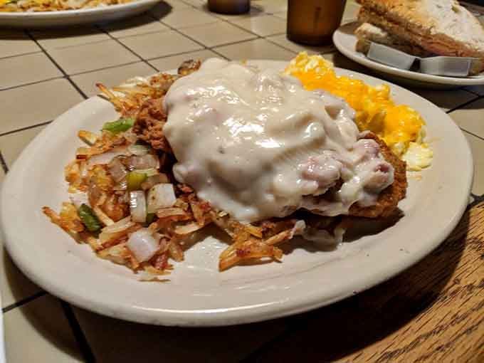 Chicken fried steak with country gravy and crinkle fries delivers comfort food that hugs you from the inside out completely.