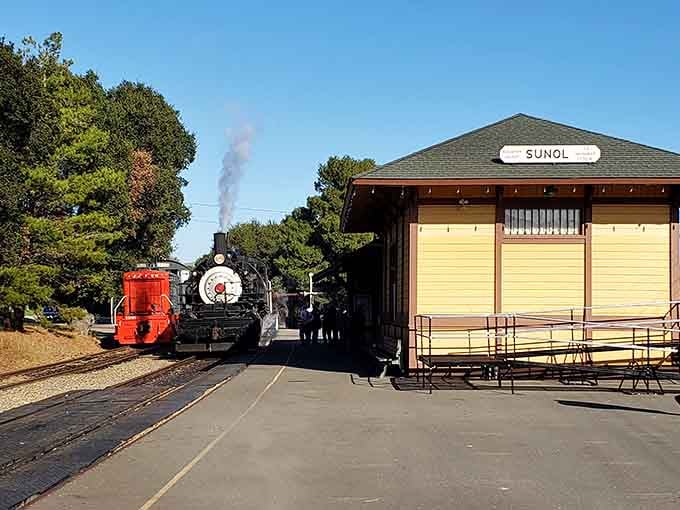 The Sunol depot stands ready to transport you backward in time, no DeLorean or flux capacitor required.
