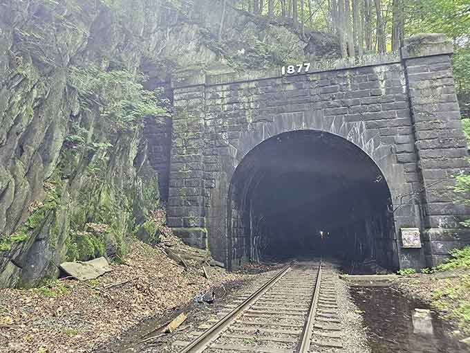 The Hoosac Tunnel entrance, because nothing says "engineering marvel" quite like a hole through a mountain from 1877.