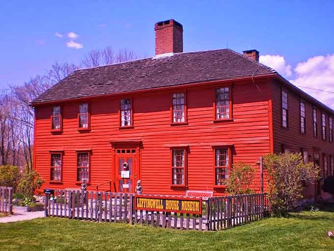 Colonial red paint this vibrant suggests our ancestors weren't as dull as those black-and-white photos led us to believe.