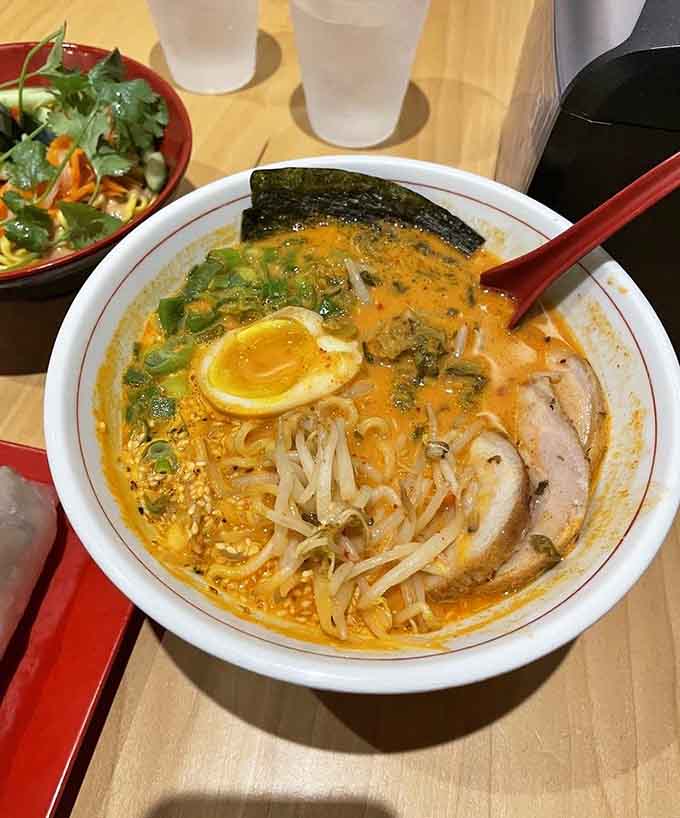 O'Miso Spicy brings the heat with a golden broth that glows like liquid sunshine with attitude.