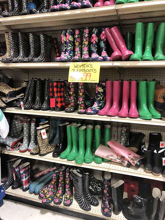 Rain boots in every pattern imaginable, because puddle-jumping shouldn't require a second mortgage or boring footwear choices.