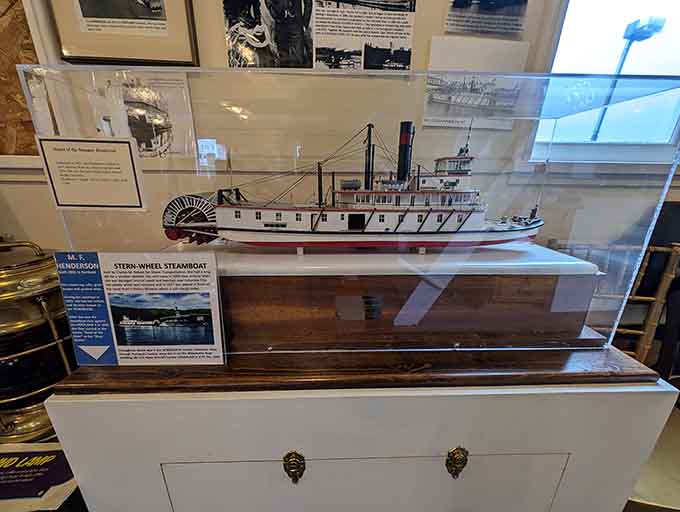 Detailed ship models like this sternwheeler help you appreciate the craftsmanship and design that defined Pacific Northwest maritime culture.