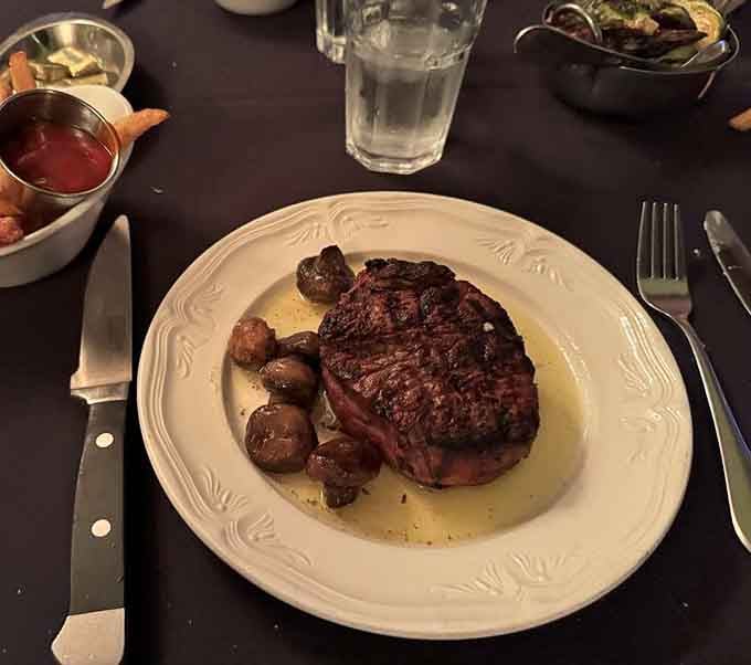 That filet mignon sits in butter like it's taking a luxurious spa day on your plate.